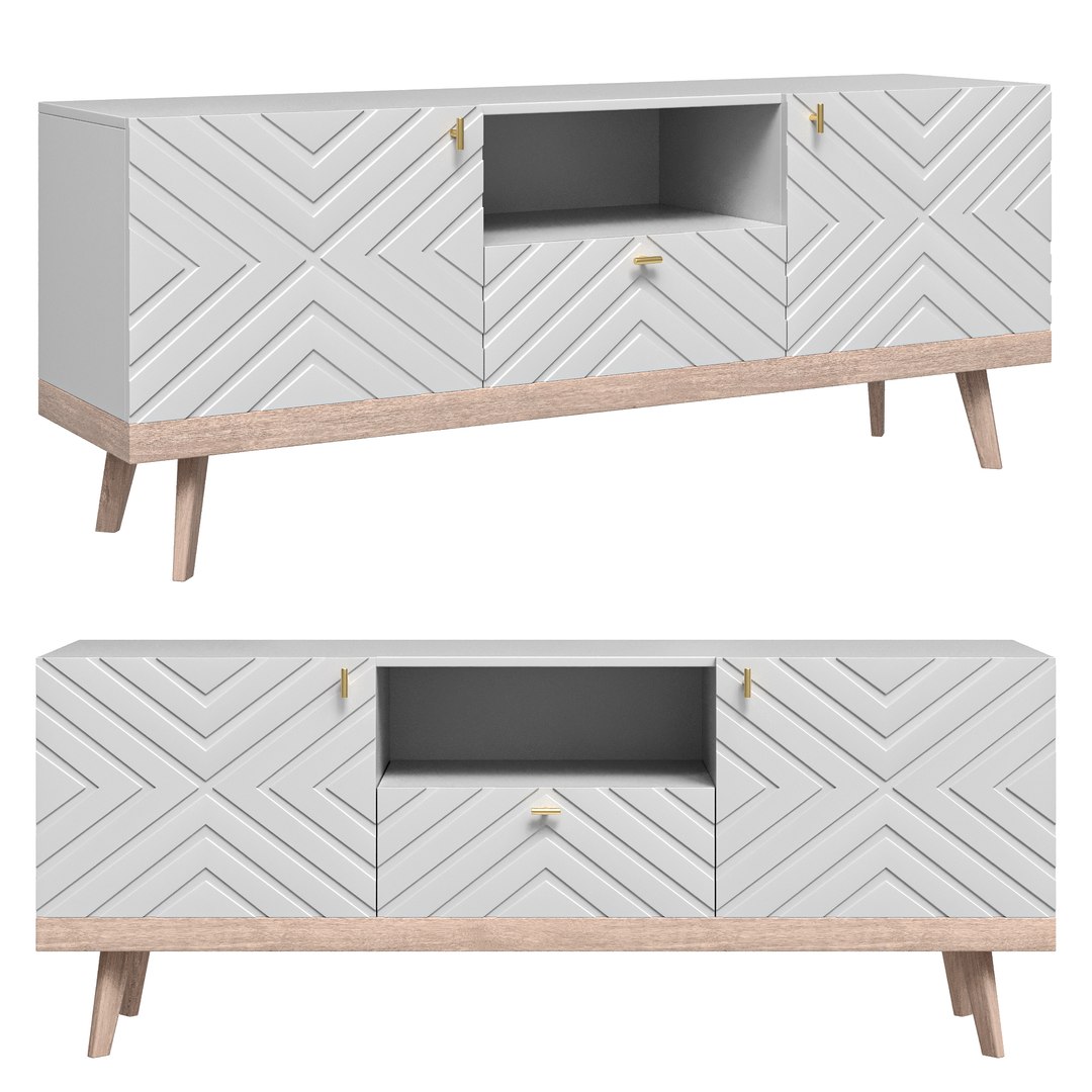 3D TV table Alba white from Puzzlemebel - TurboSquid 2024316