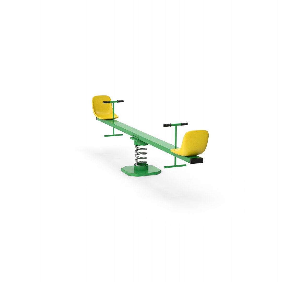 3D Model Green Playground Seesaw - TurboSquid 2182842