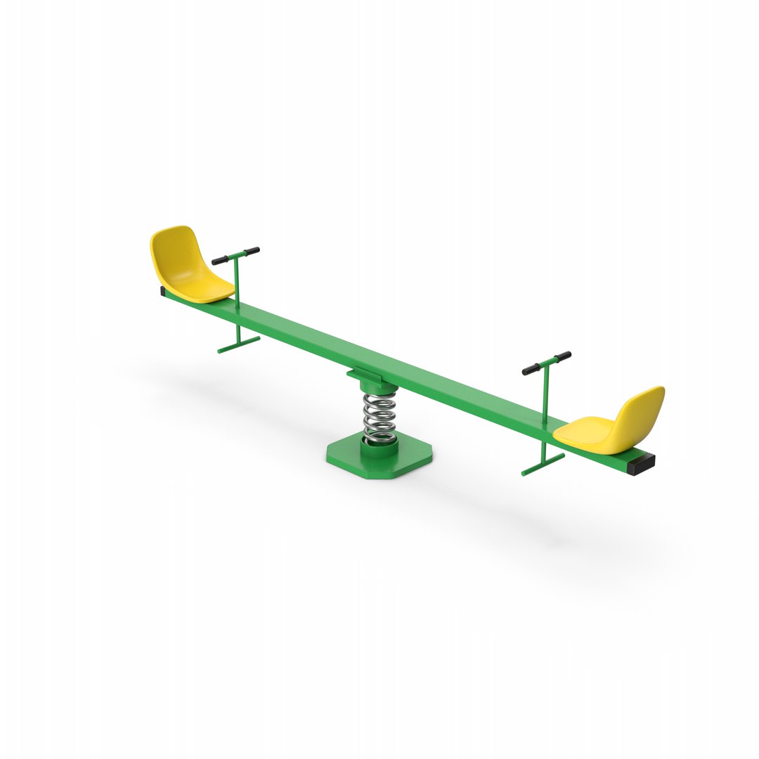 3D Model Green Playground Seesaw - TurboSquid 2182842
