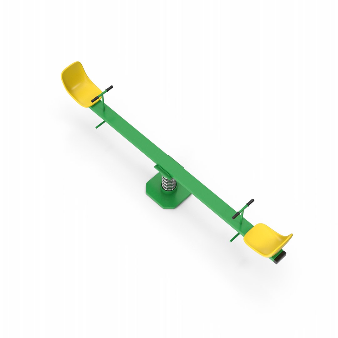 3D Model Green Playground Seesaw - TurboSquid 2182842