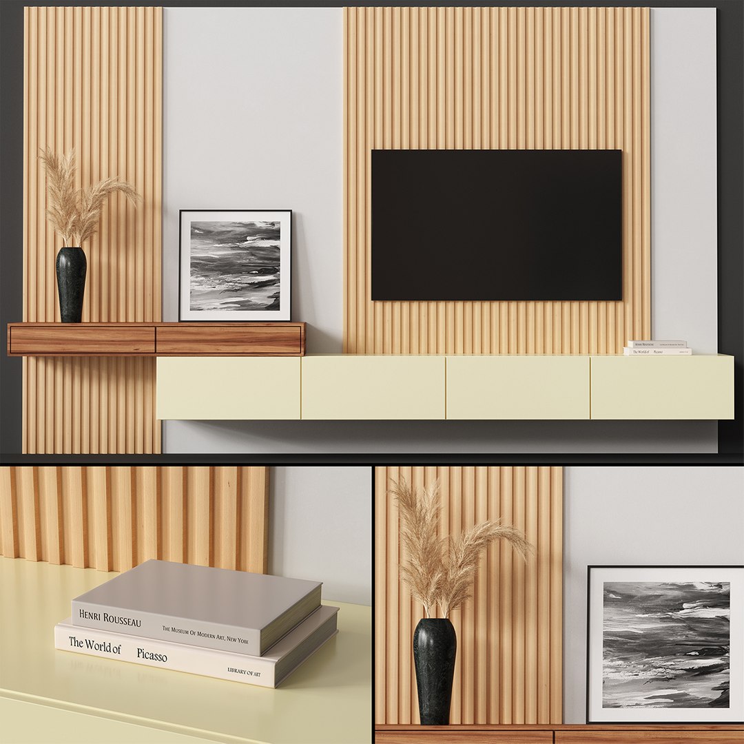 TV Wall 01 3D Model - TurboSquid 1956378