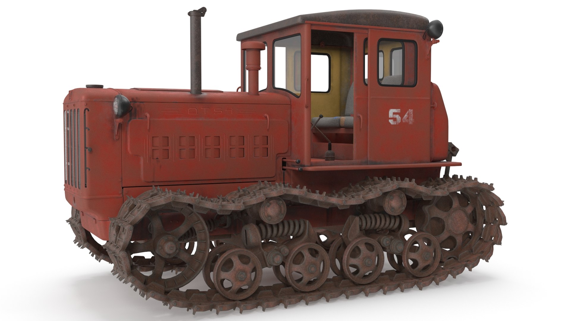 3D old soviet crawler tractor model - TurboSquid 1575113