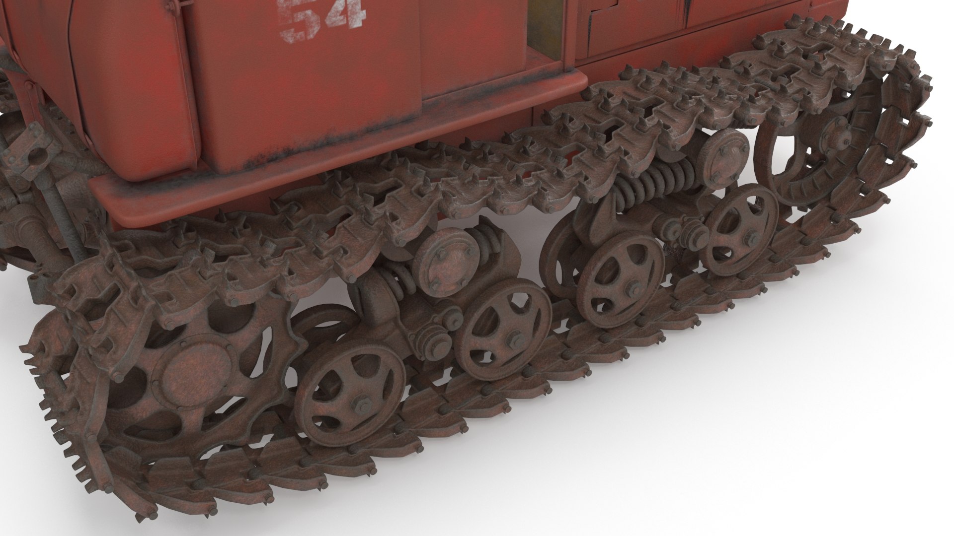 3D old soviet crawler tractor model - TurboSquid 1575113