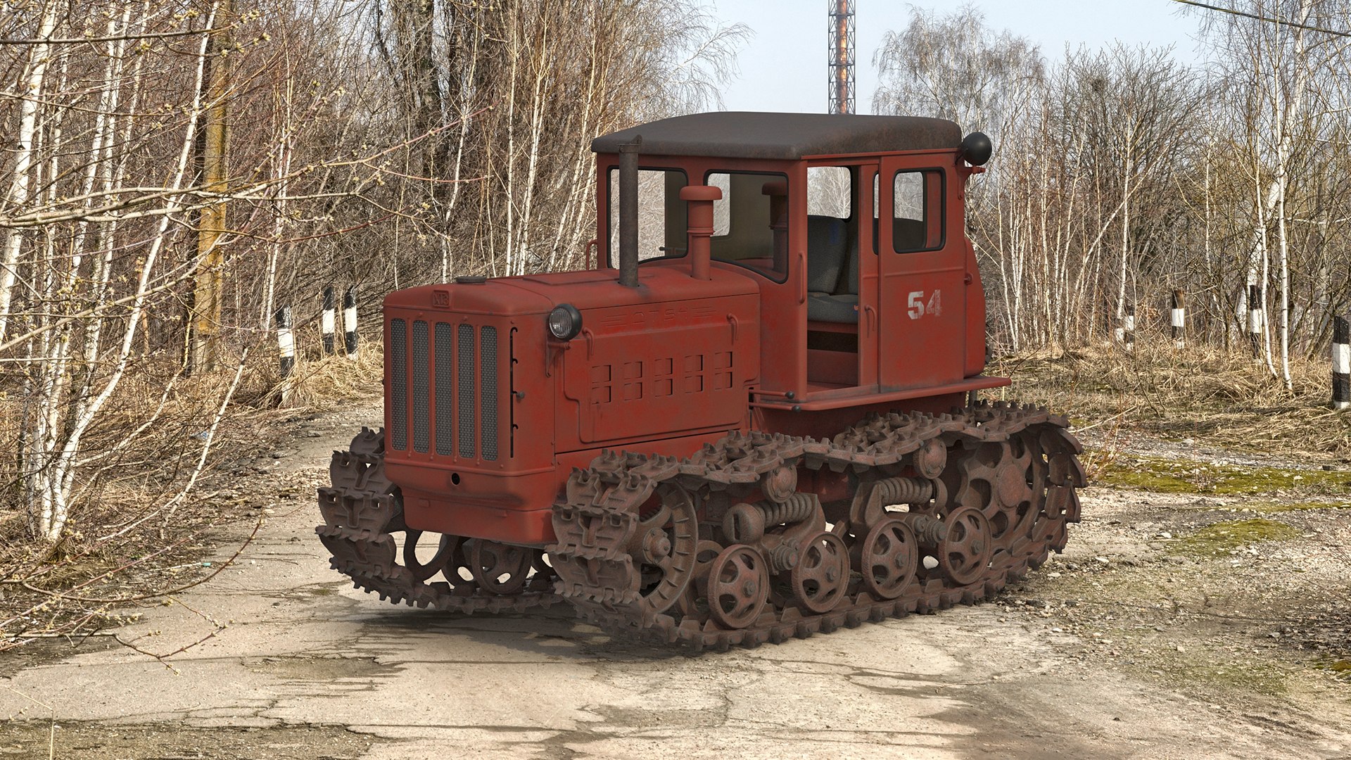 3D old soviet crawler tractor model - TurboSquid 1575113