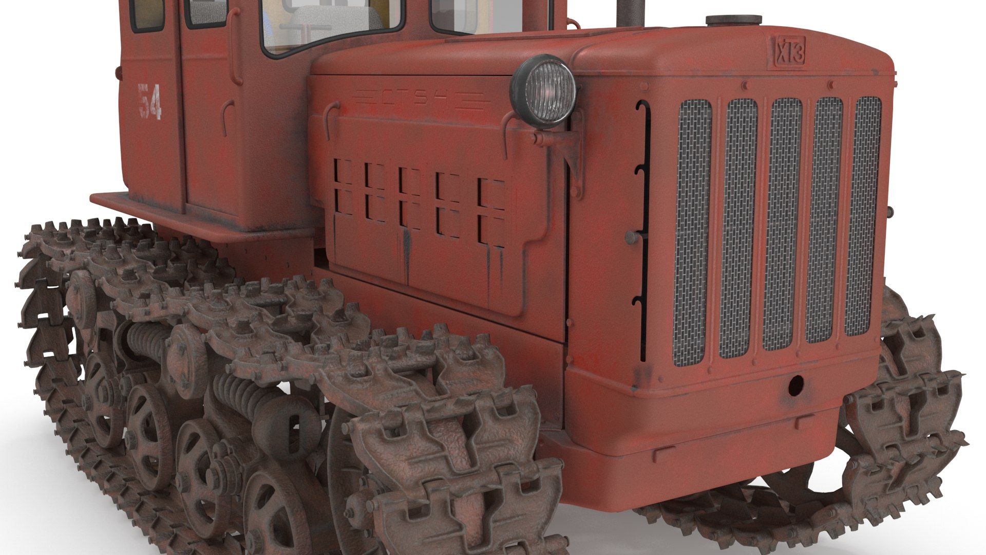 3D old soviet crawler tractor model - TurboSquid 1575113