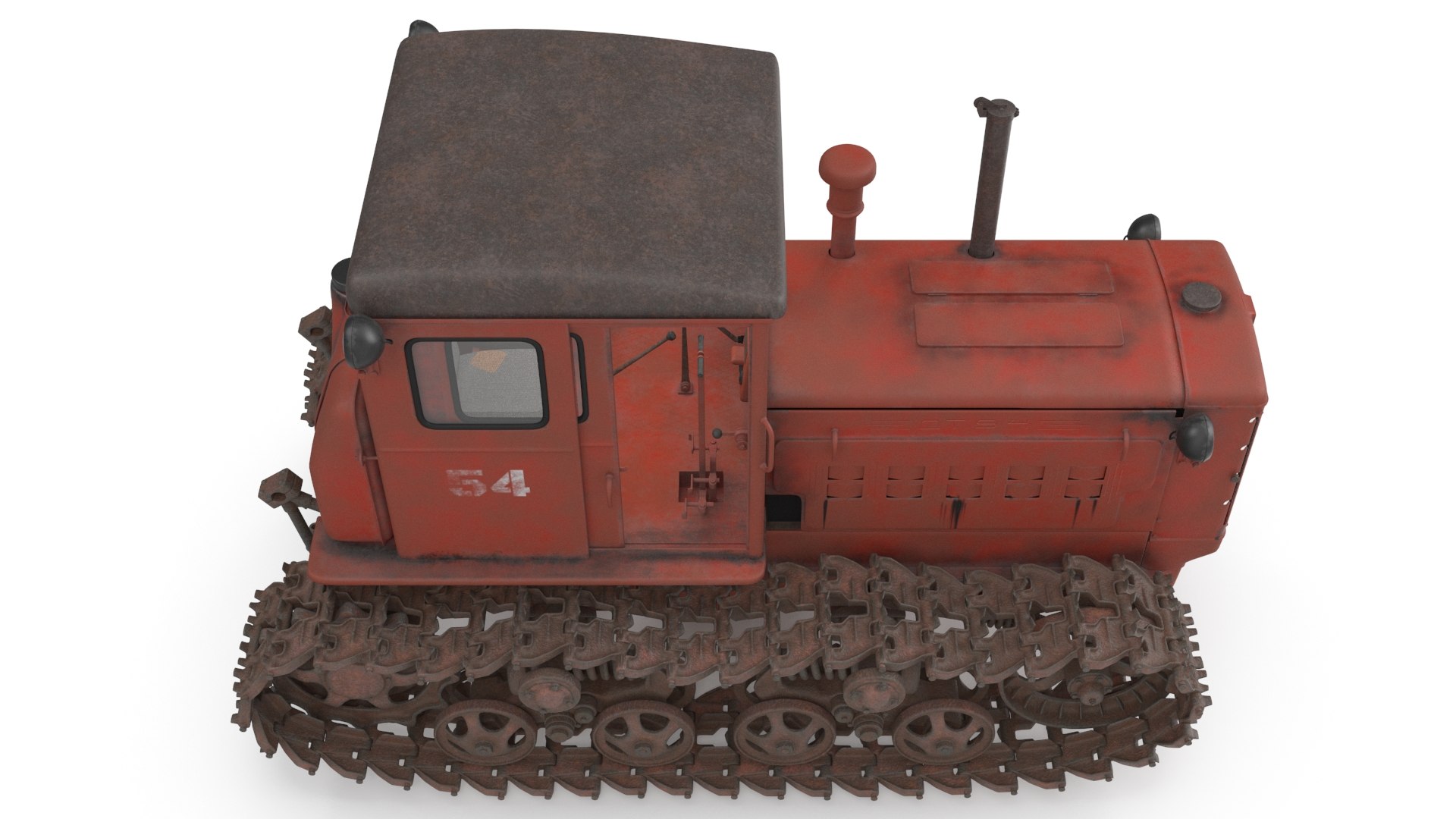 3D old soviet crawler tractor model - TurboSquid 1575113
