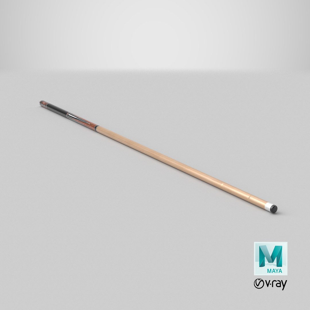 3D Model Vintage Wooden Pool Cue - TurboSquid 2218433
