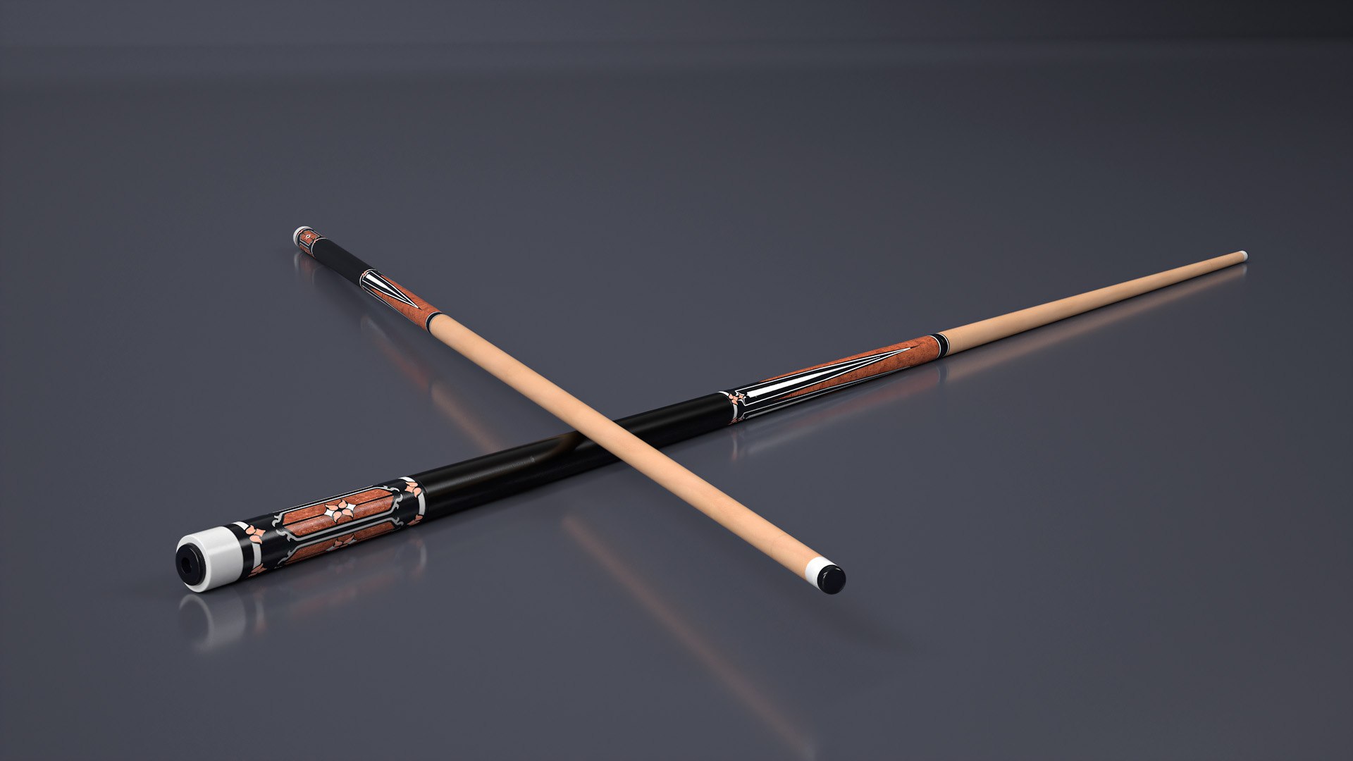 3D Model Vintage Wooden Pool Cue - TurboSquid 2218433