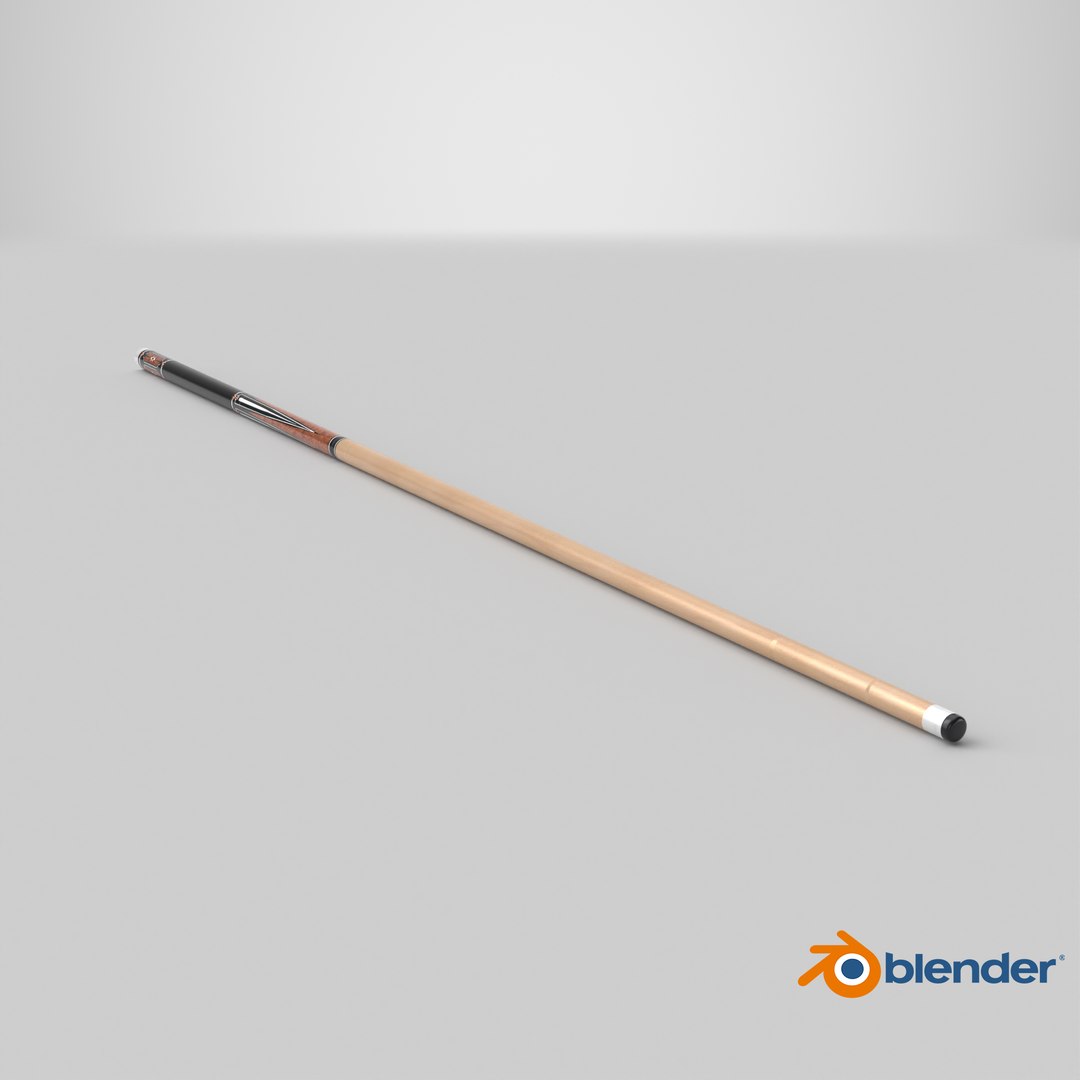 3D Model Vintage Wooden Pool Cue - TurboSquid 2218433