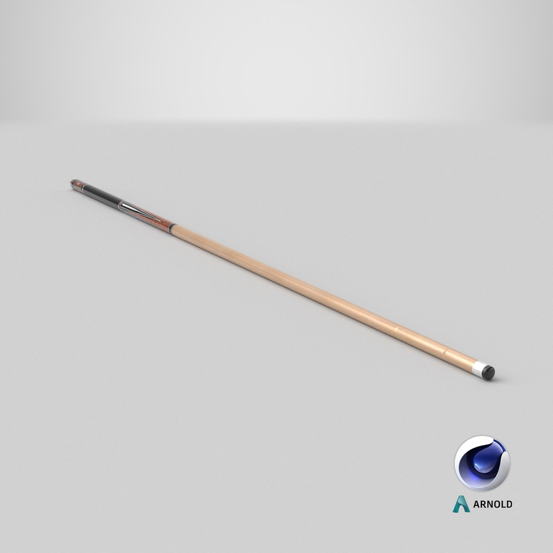 3D Model Vintage Wooden Pool Cue - TurboSquid 2218433