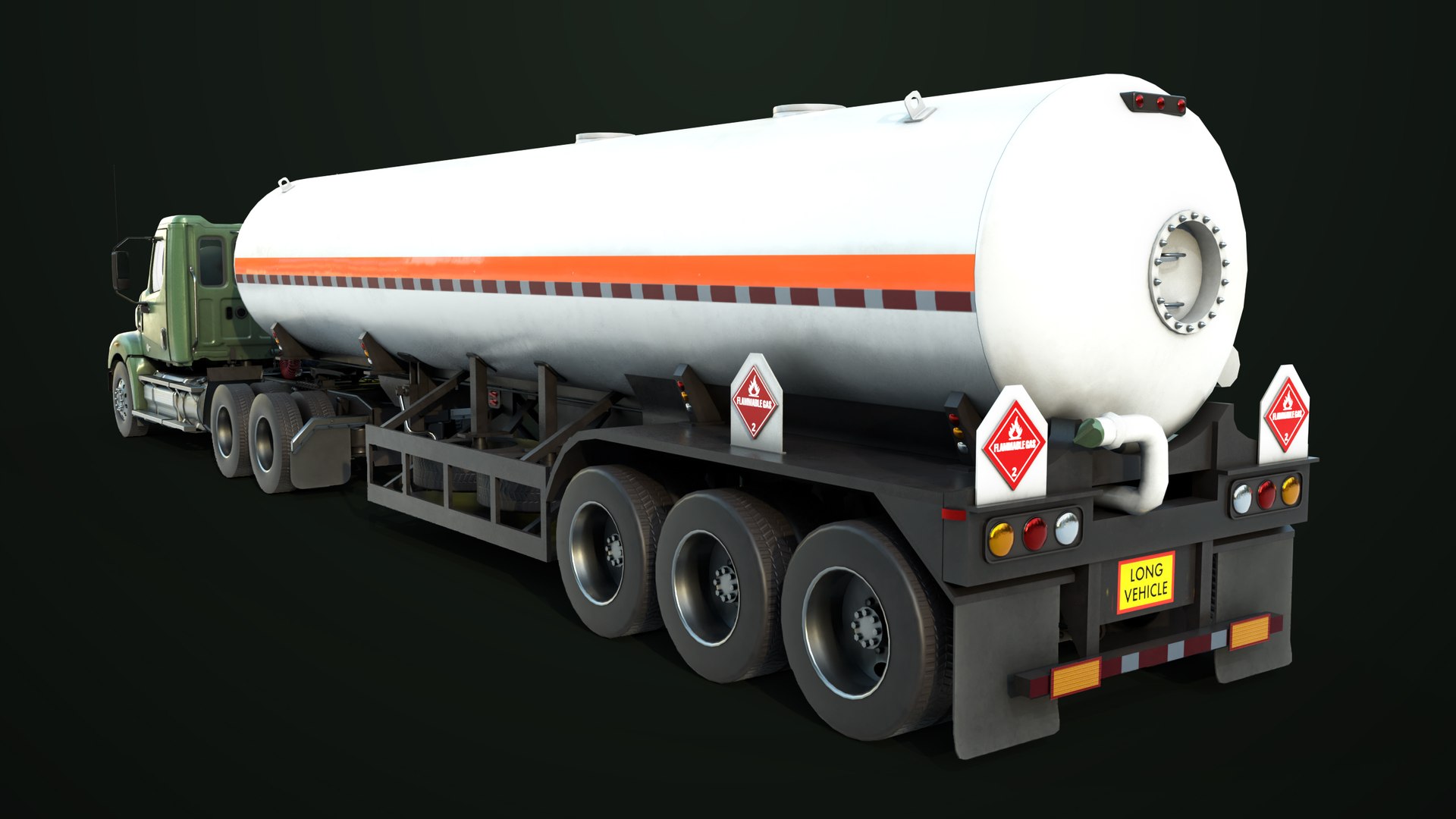 3D Semi Trailer Gas Tank Truck All PBR Unity UE Textures model ...