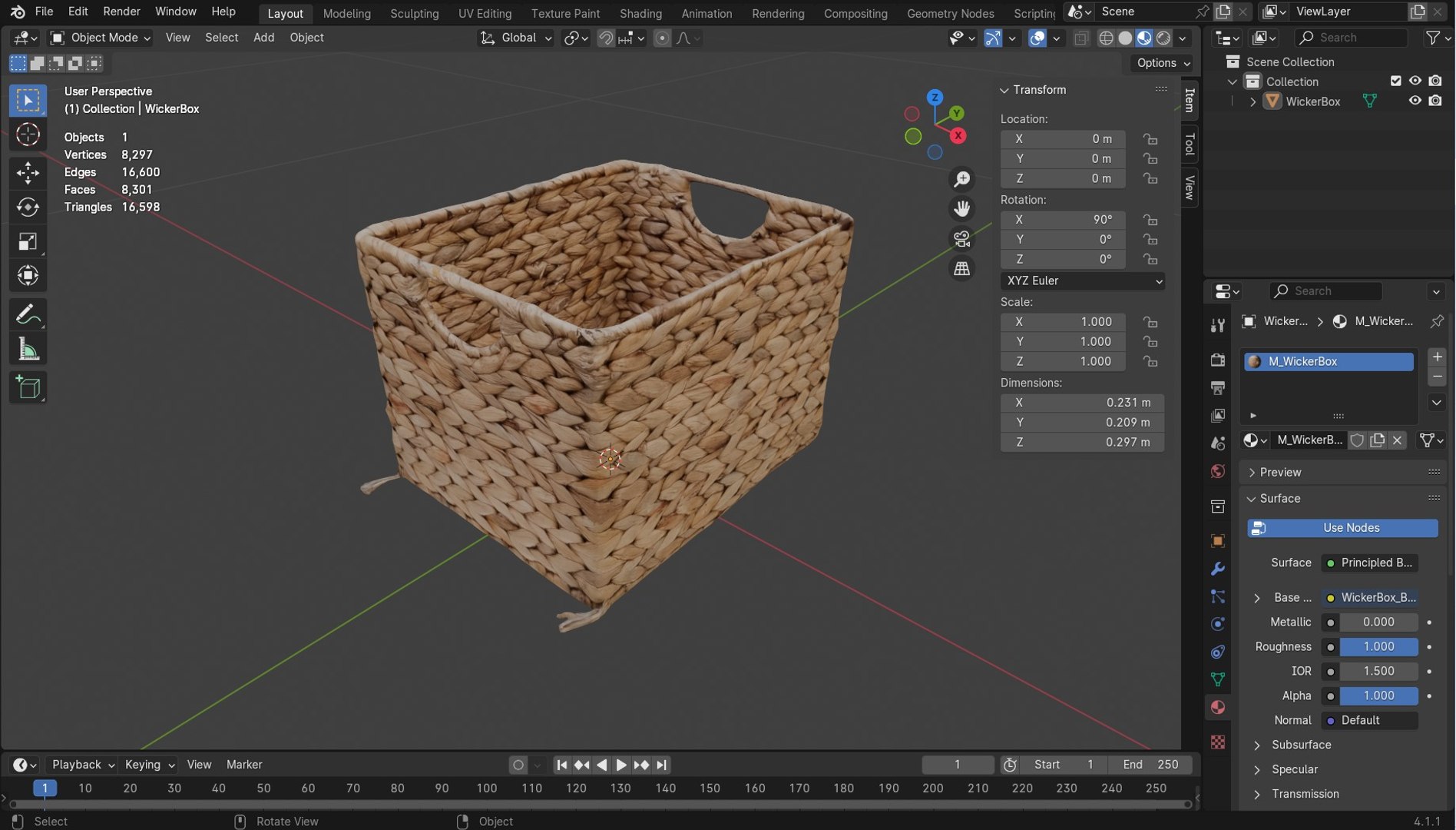 Wicker Box Model - TurboSquid 2300222