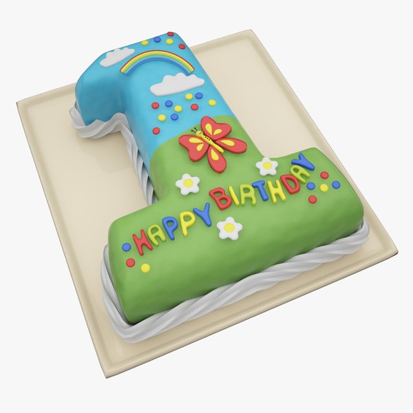 3d model birthday year cake