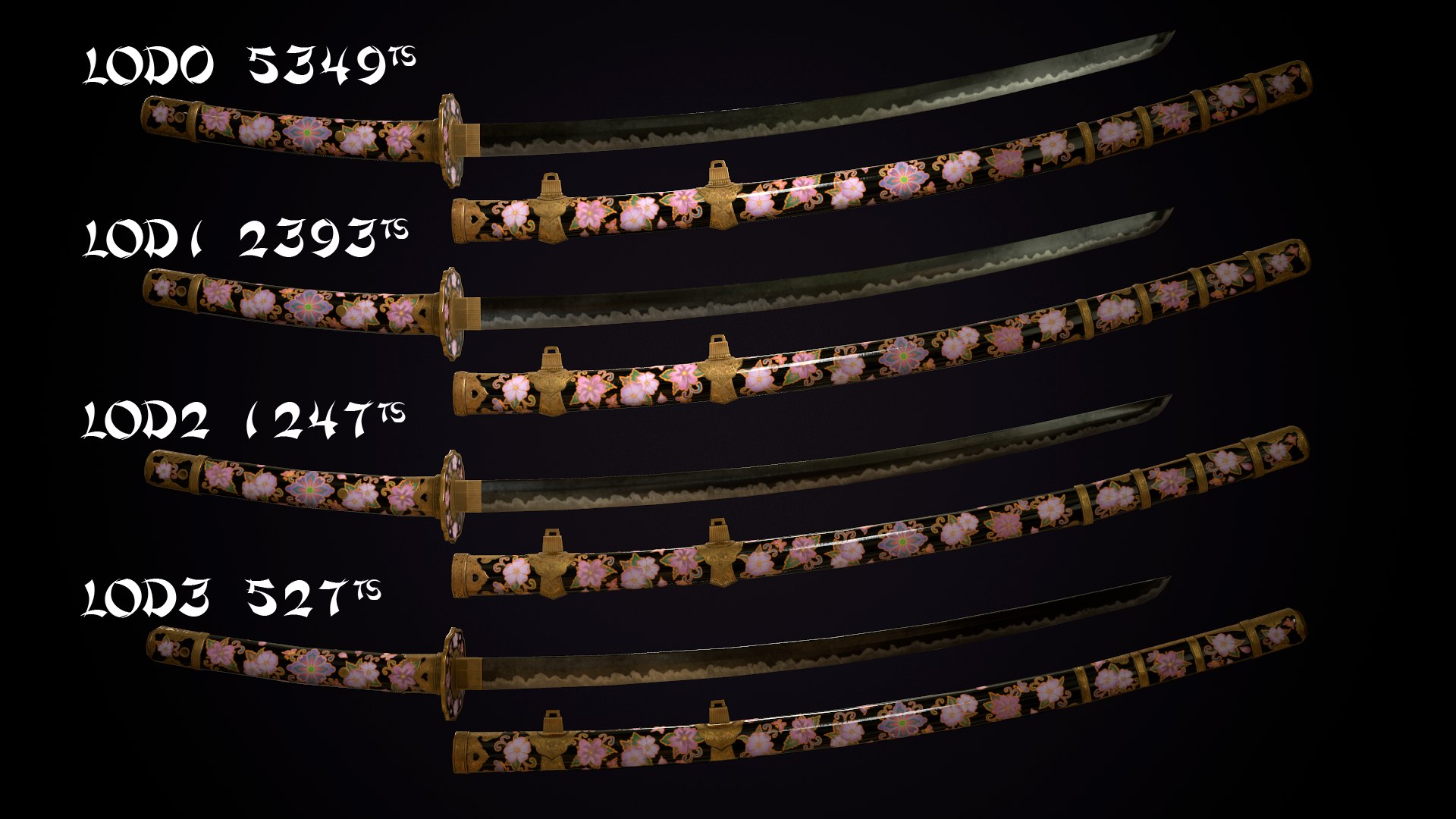 3d sword samurai tachi