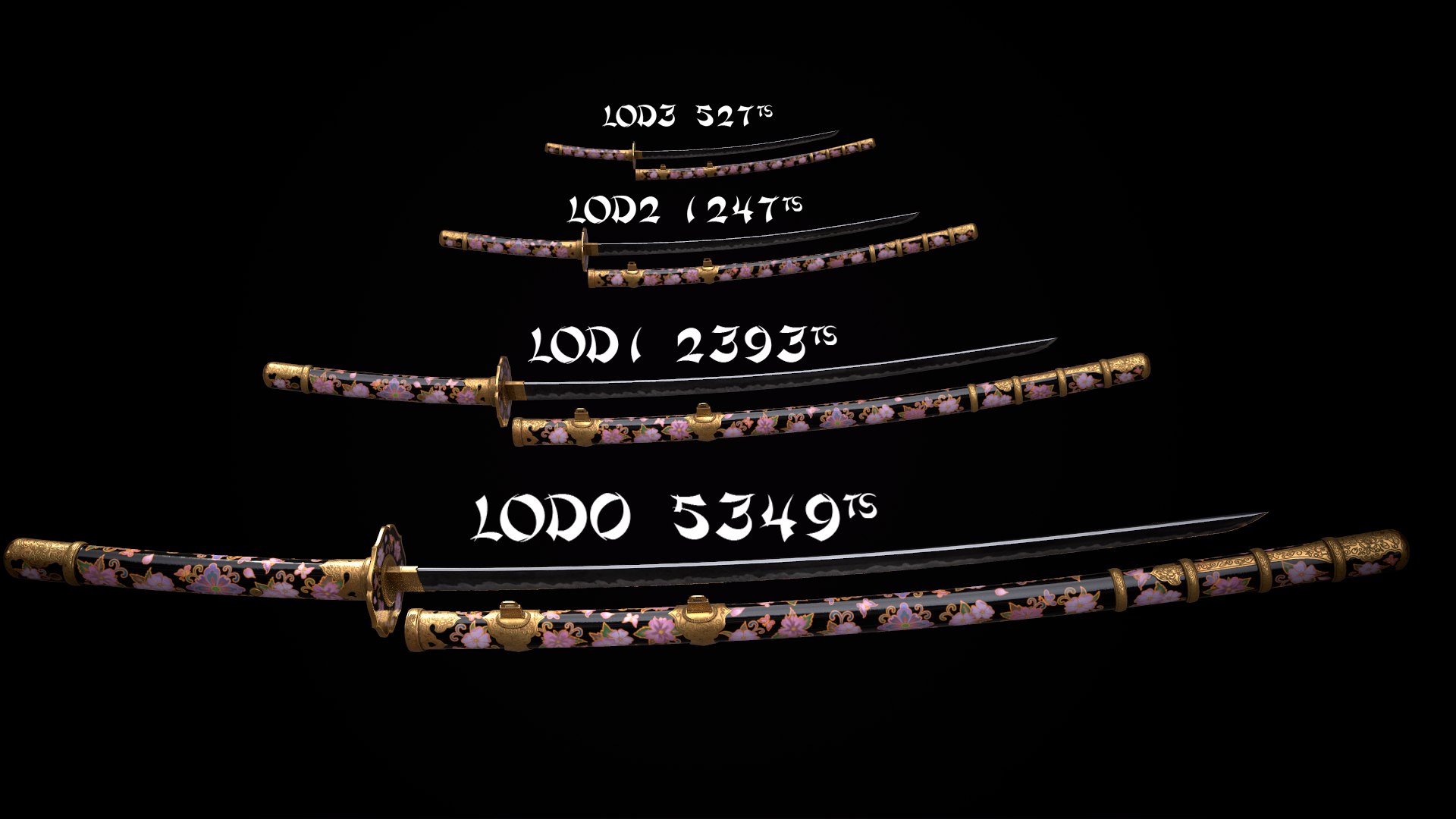 3d sword samurai tachi