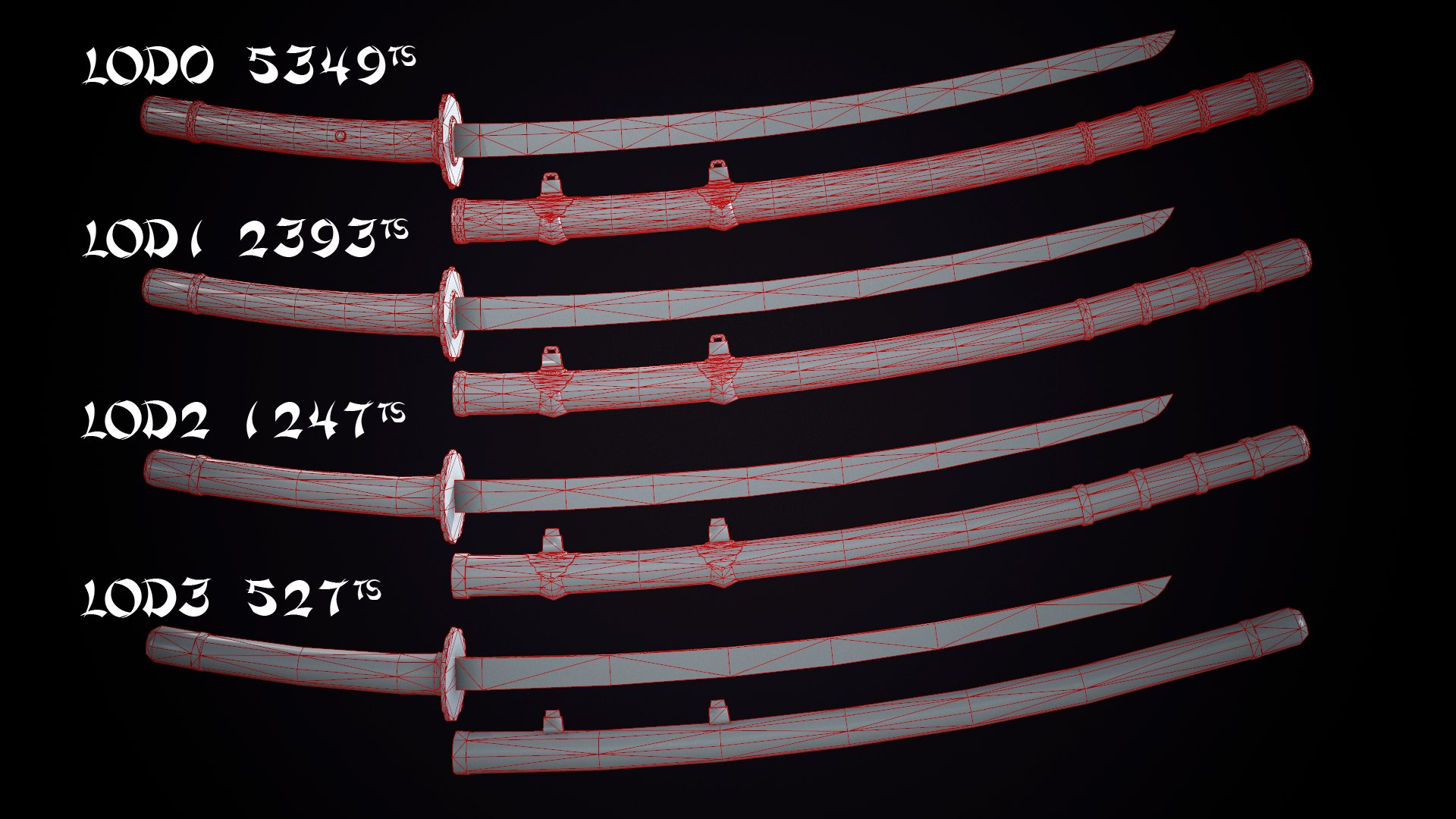 3d sword samurai tachi