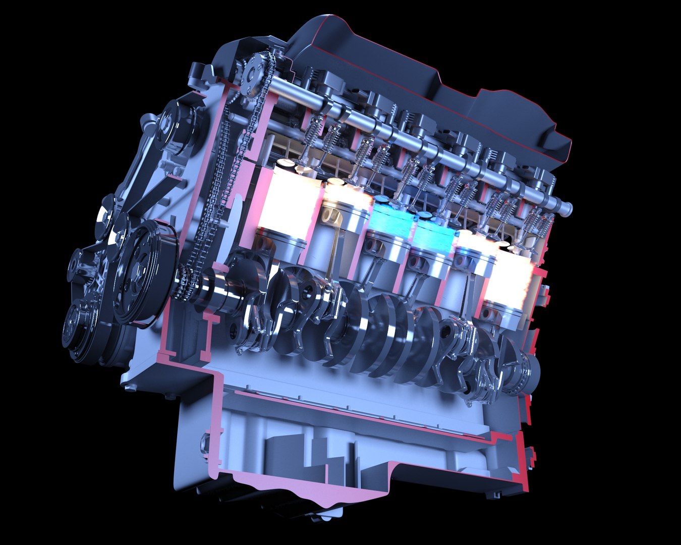 3D Cutaway V12 Engine Ignition - TurboSquid 1368783
