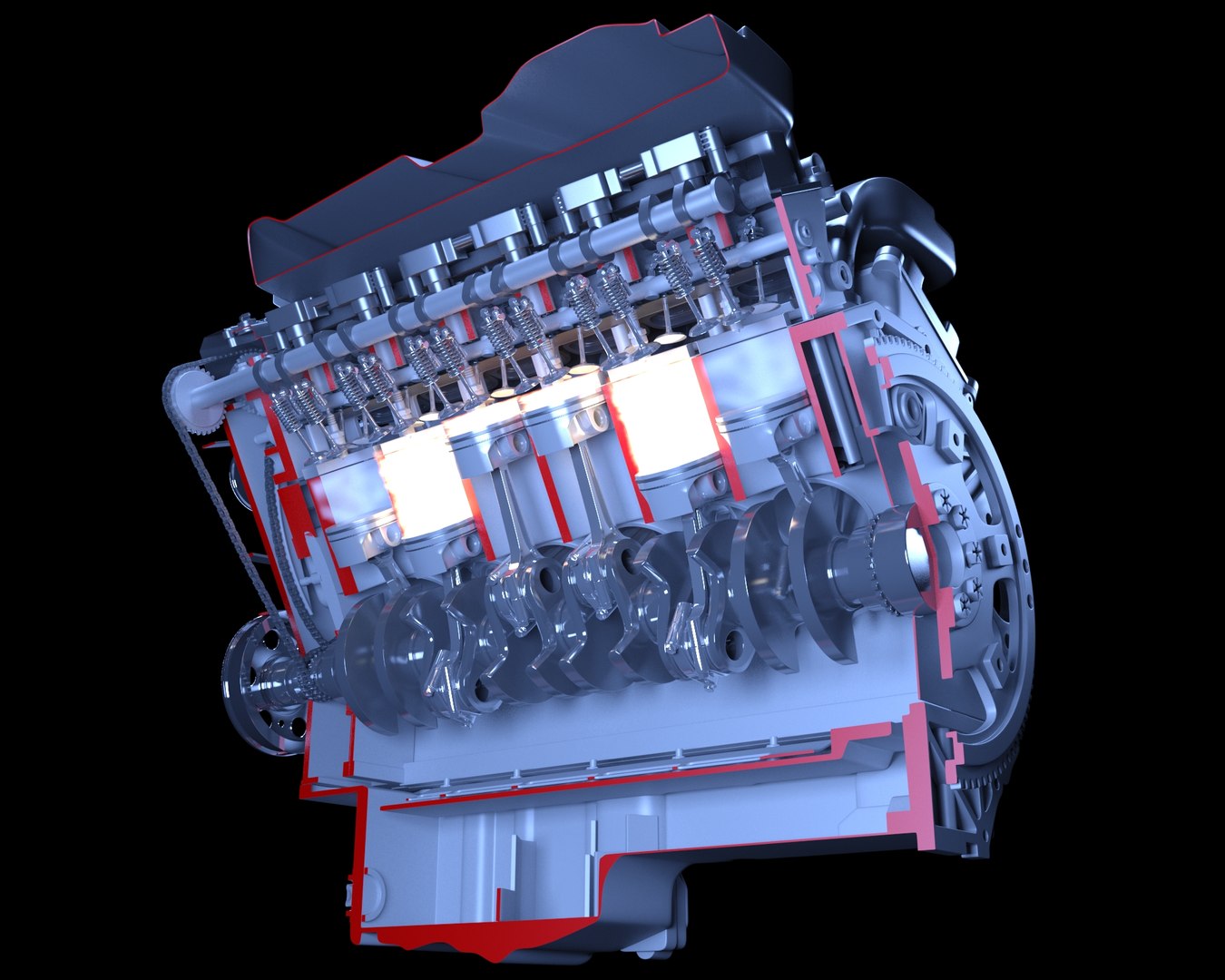 3D Cutaway V12 Engine Ignition - TurboSquid 1368783