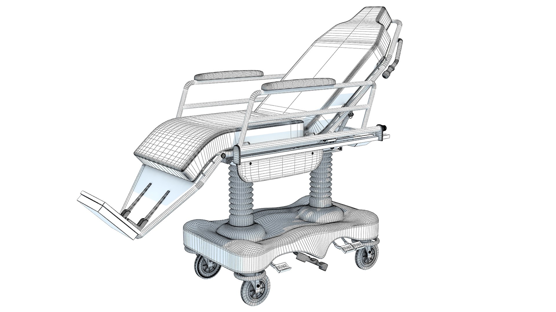 Medical Stretcher Chair Model - TurboSquid 1575237