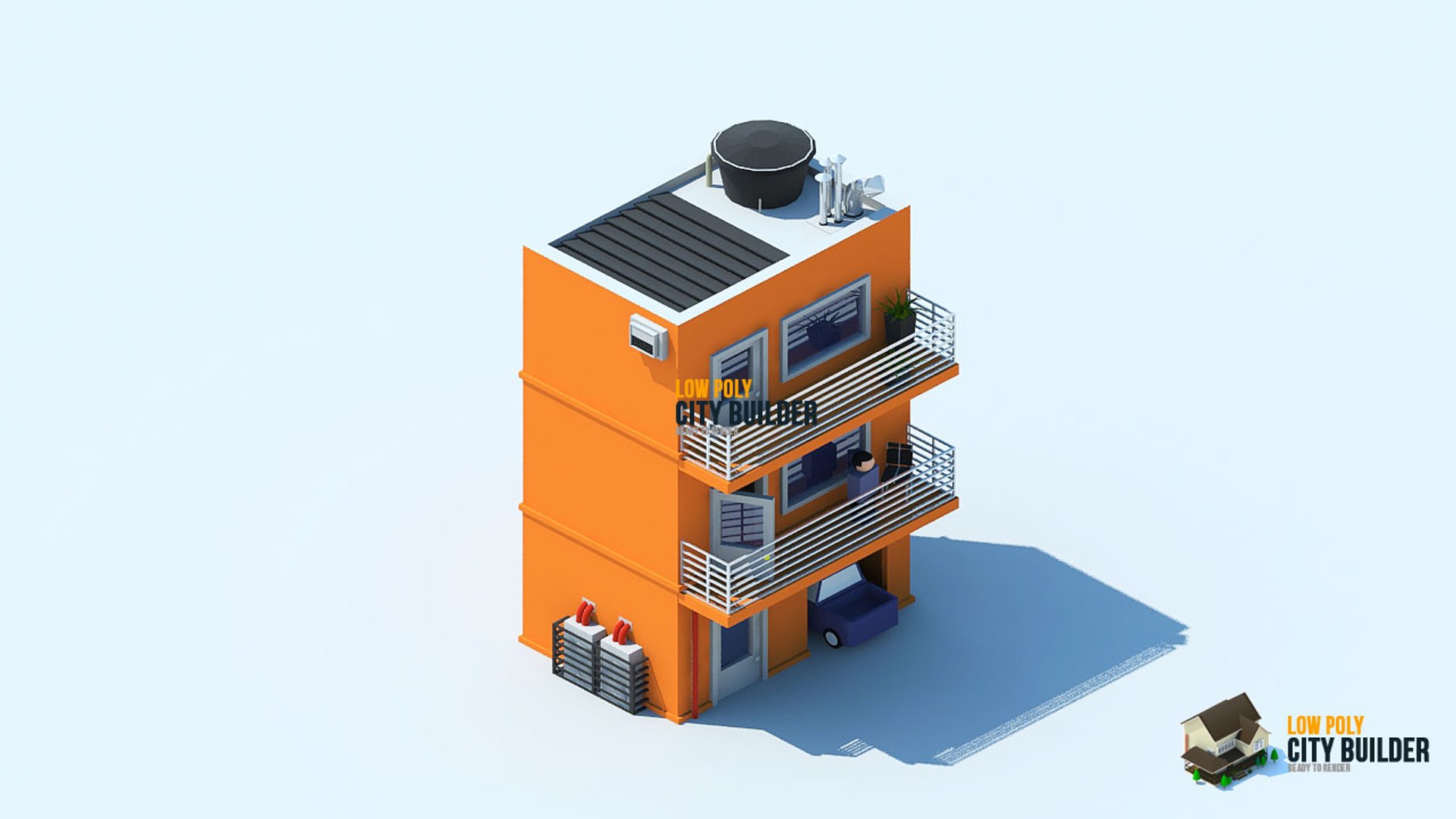 3d city builder residential 2 model