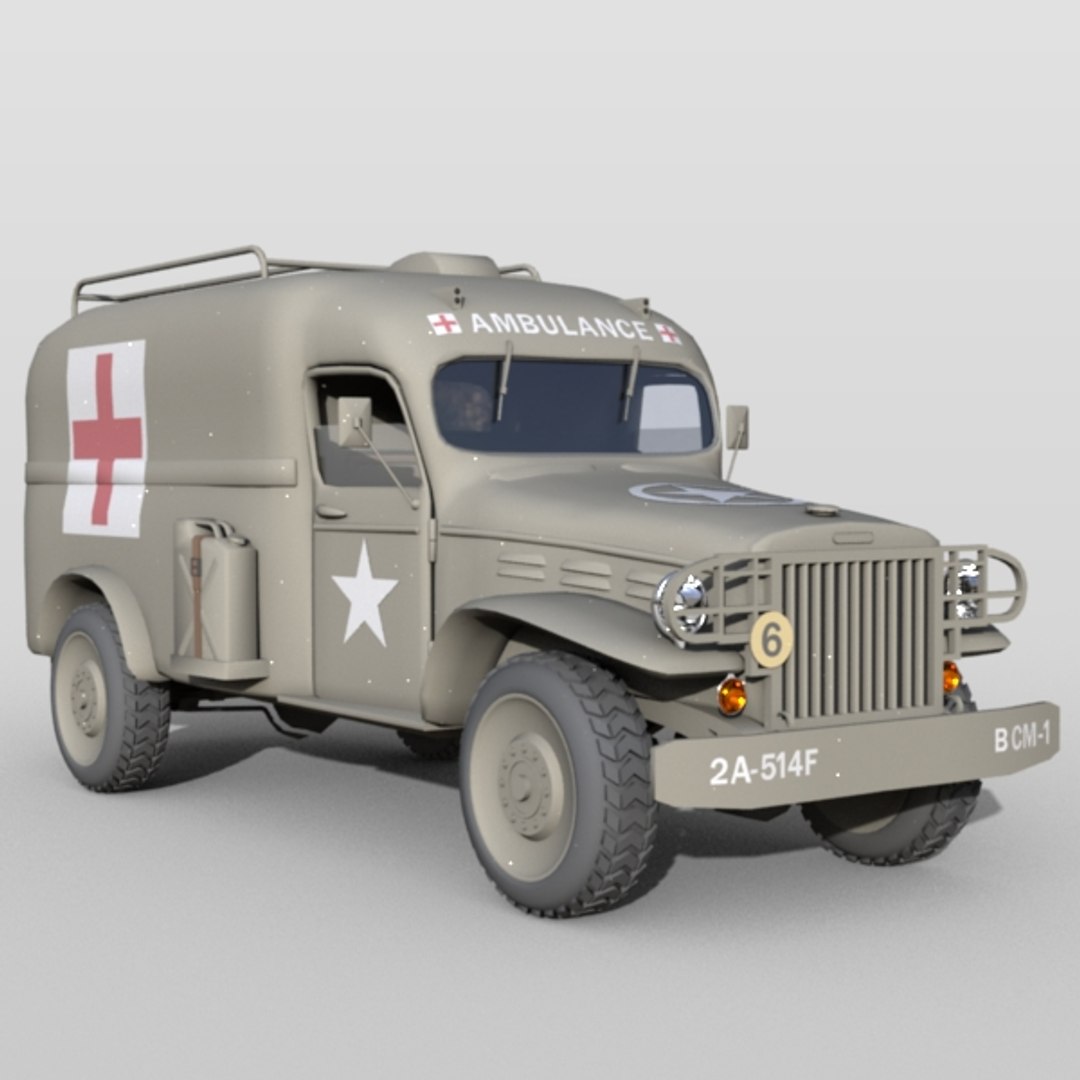 Army Ambulance Vehicle 3d Model