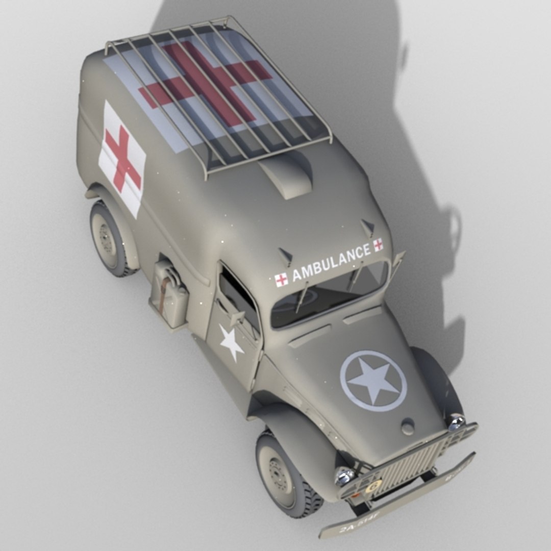 Army Ambulance Vehicle 3d Model