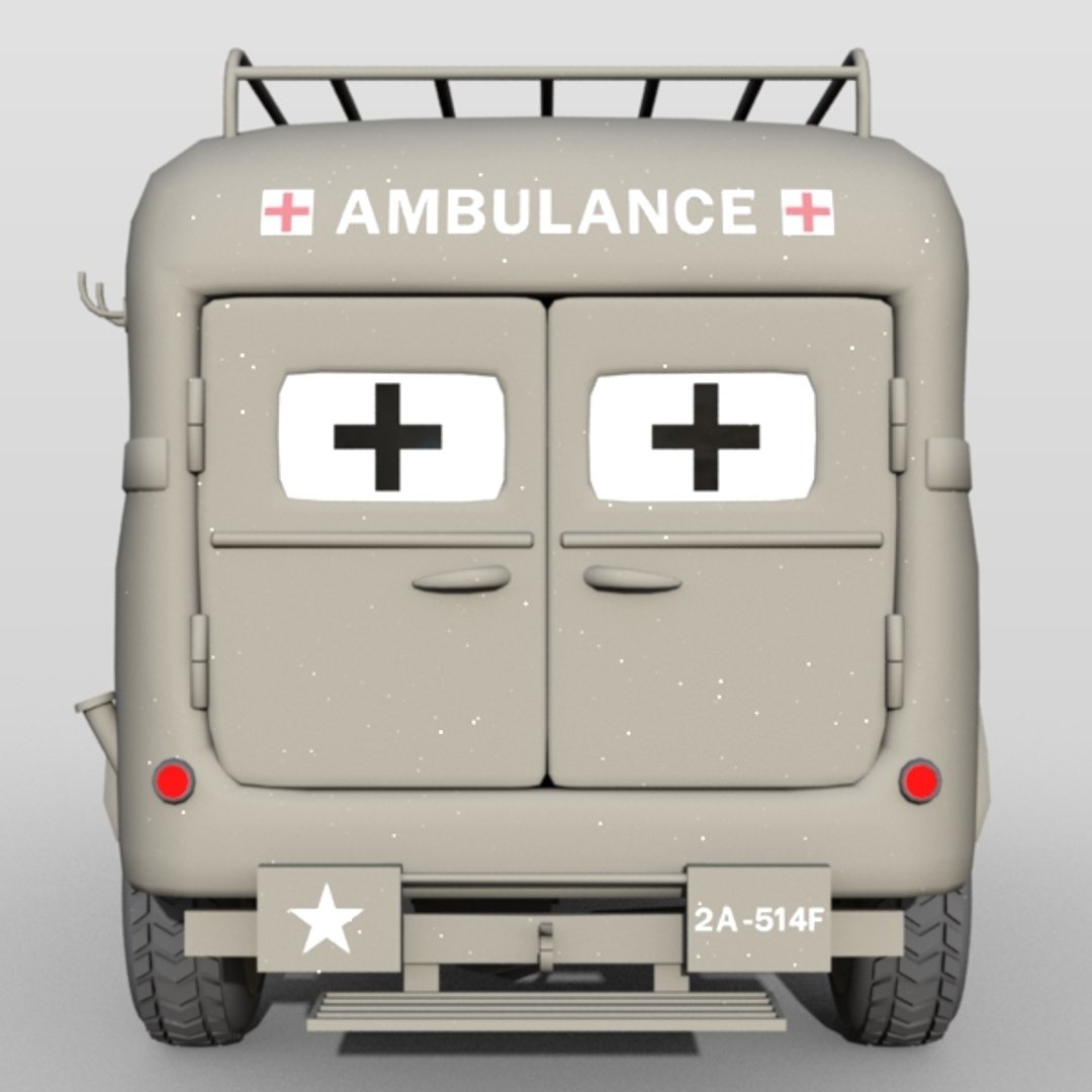 Army Ambulance Vehicle 3d Model