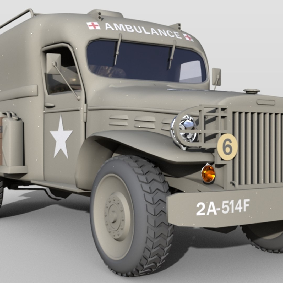 Army Ambulance Vehicle 3d Model