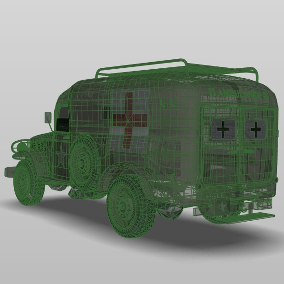 Army Ambulance Vehicle 3d Model