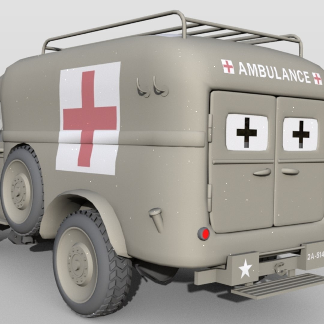 Army Ambulance Vehicle 3d Model