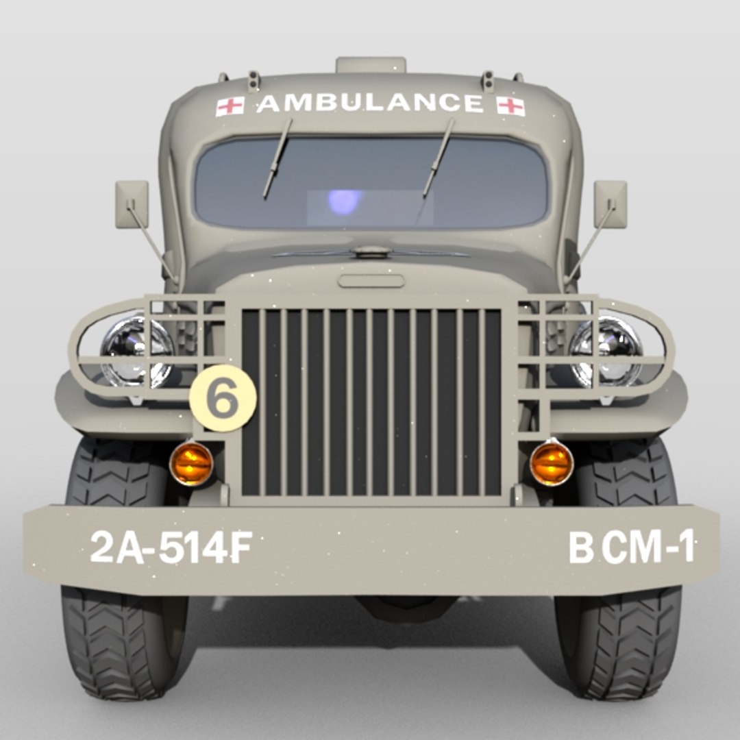 Army Ambulance Vehicle 3d Model
