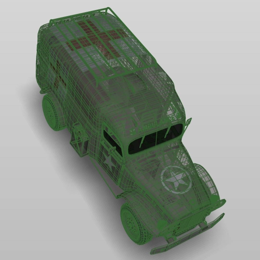 Army Ambulance Vehicle 3d Model