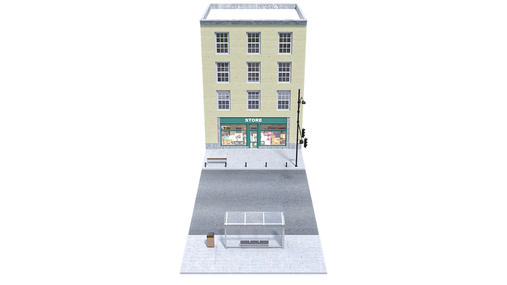3D City Street Module 01 - TurboSquid 2298226
