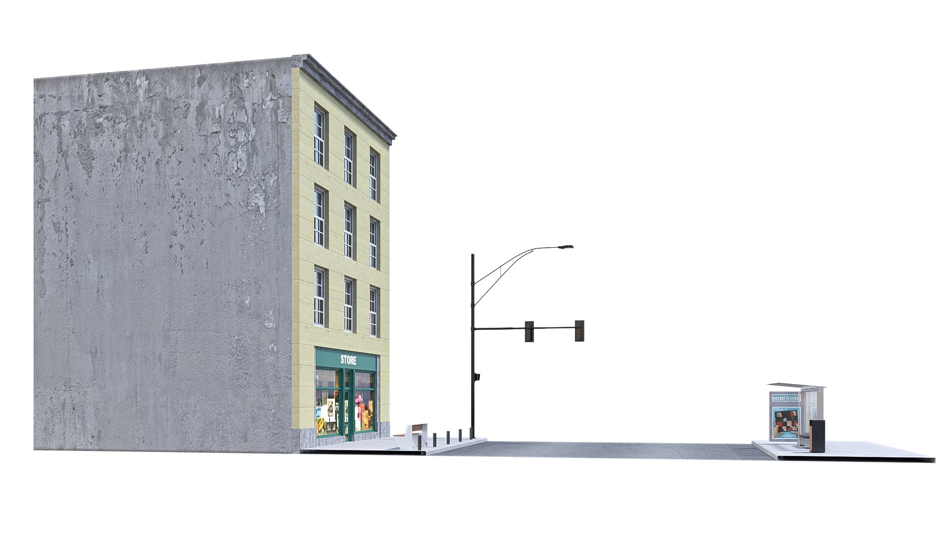 3D City Street Module 01 - TurboSquid 2298226