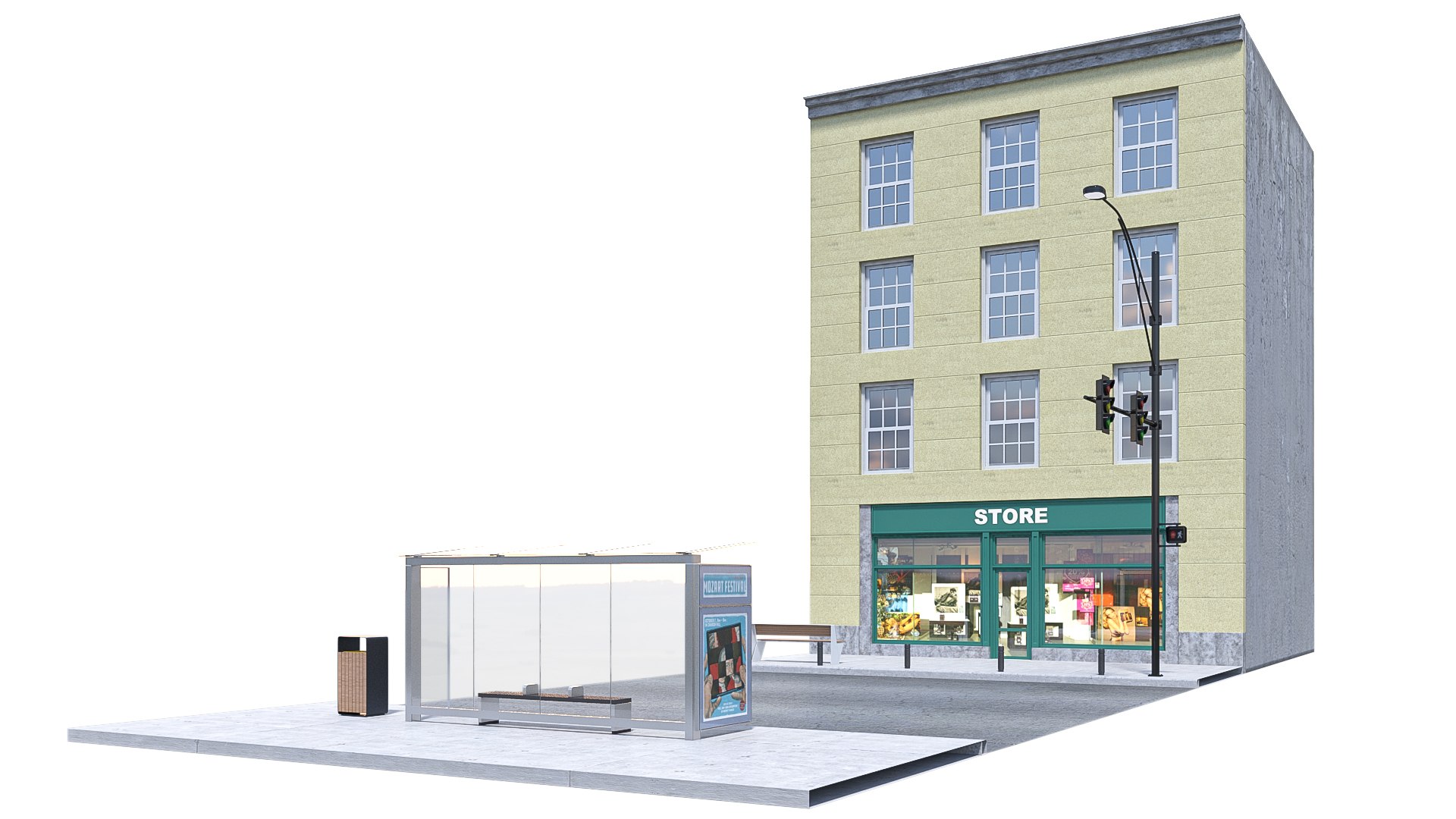 3D City Street Module 01 - TurboSquid 2298226