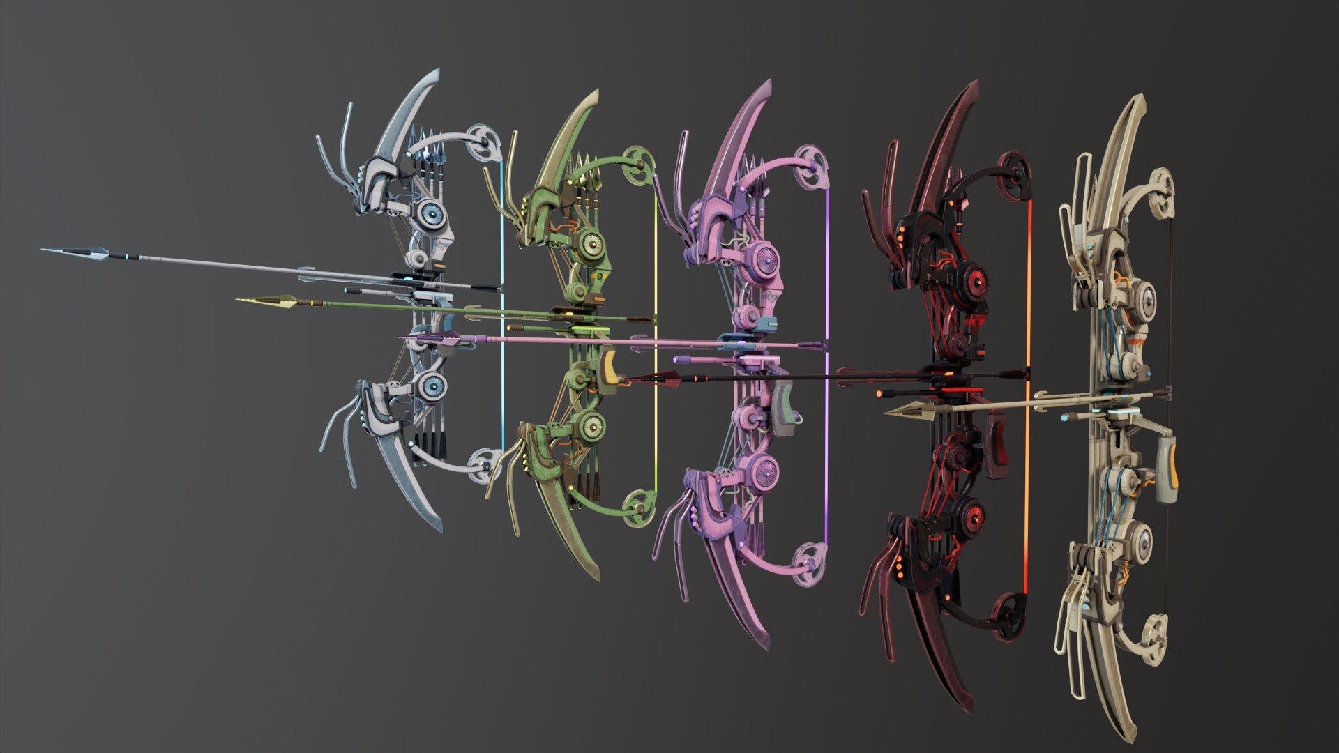 3D Sci-Fi Compound Bow Pack - TurboSquid 2231860