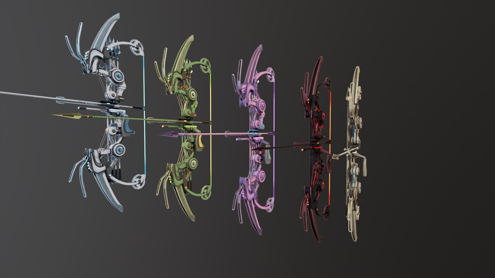 3D Sci-Fi Compound Bow Pack - TurboSquid 2231860