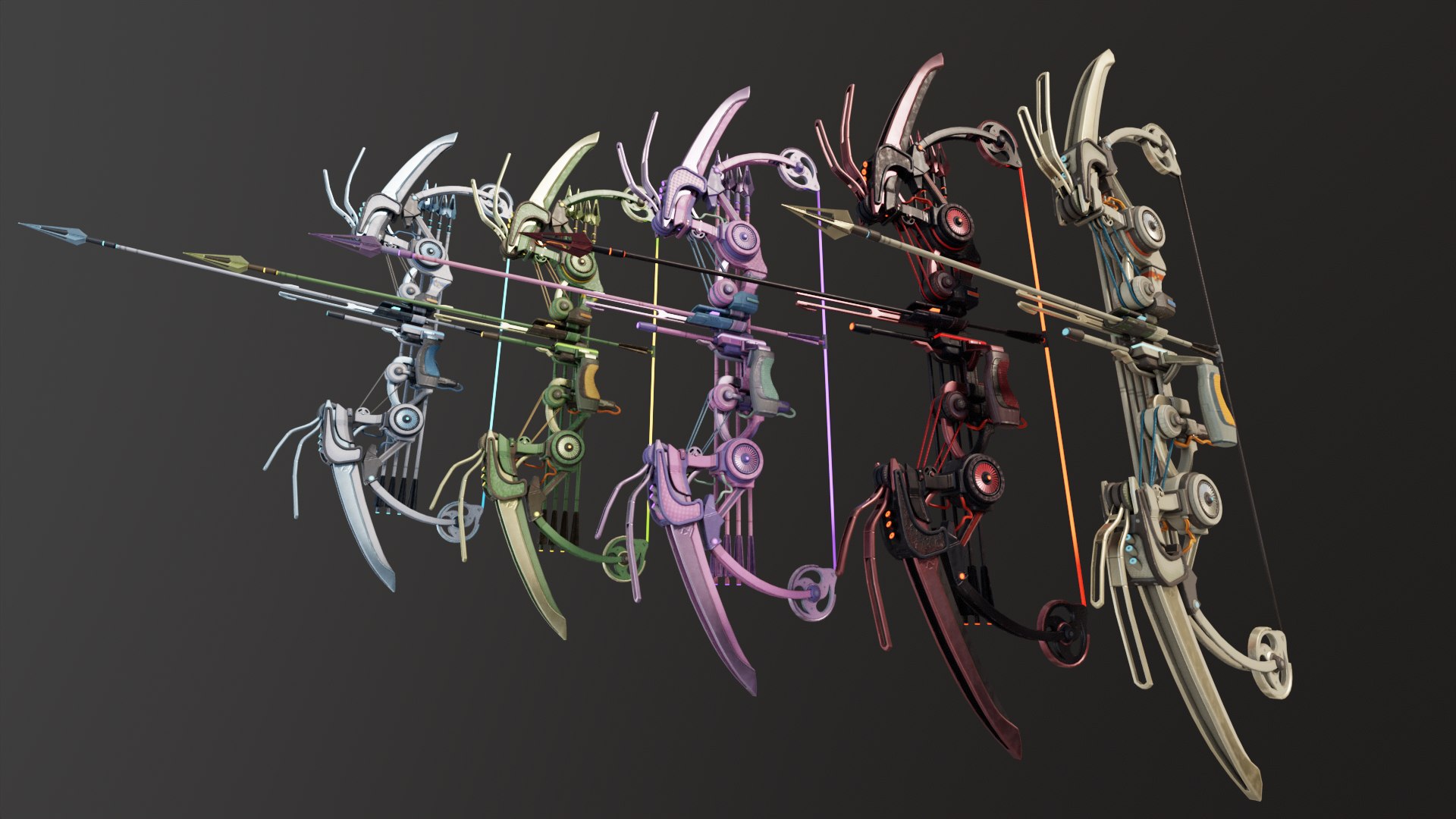 3D Sci-Fi Compound Bow Pack - TurboSquid 2231860