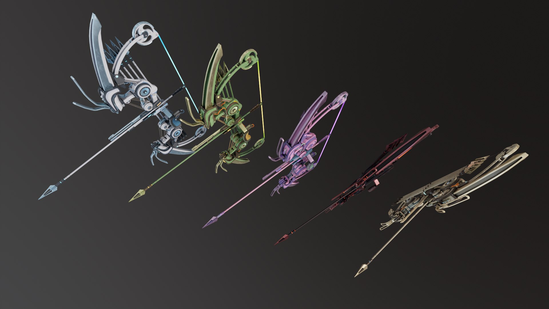 3D Sci-Fi Compound Bow Pack - TurboSquid 2231860