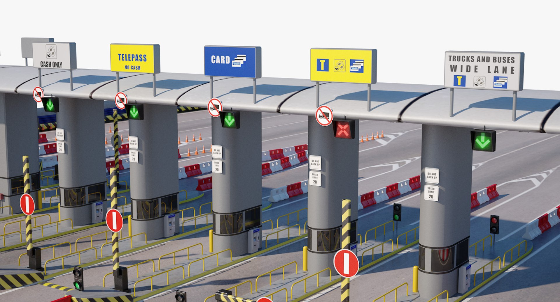 3D Model Highway Toll Gate - TurboSquid 1313348