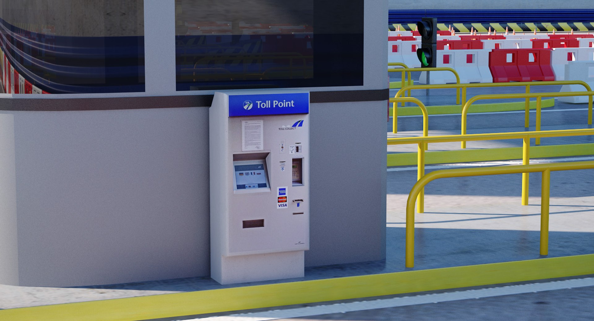 3D Model Highway Toll Gate - TurboSquid 1313348