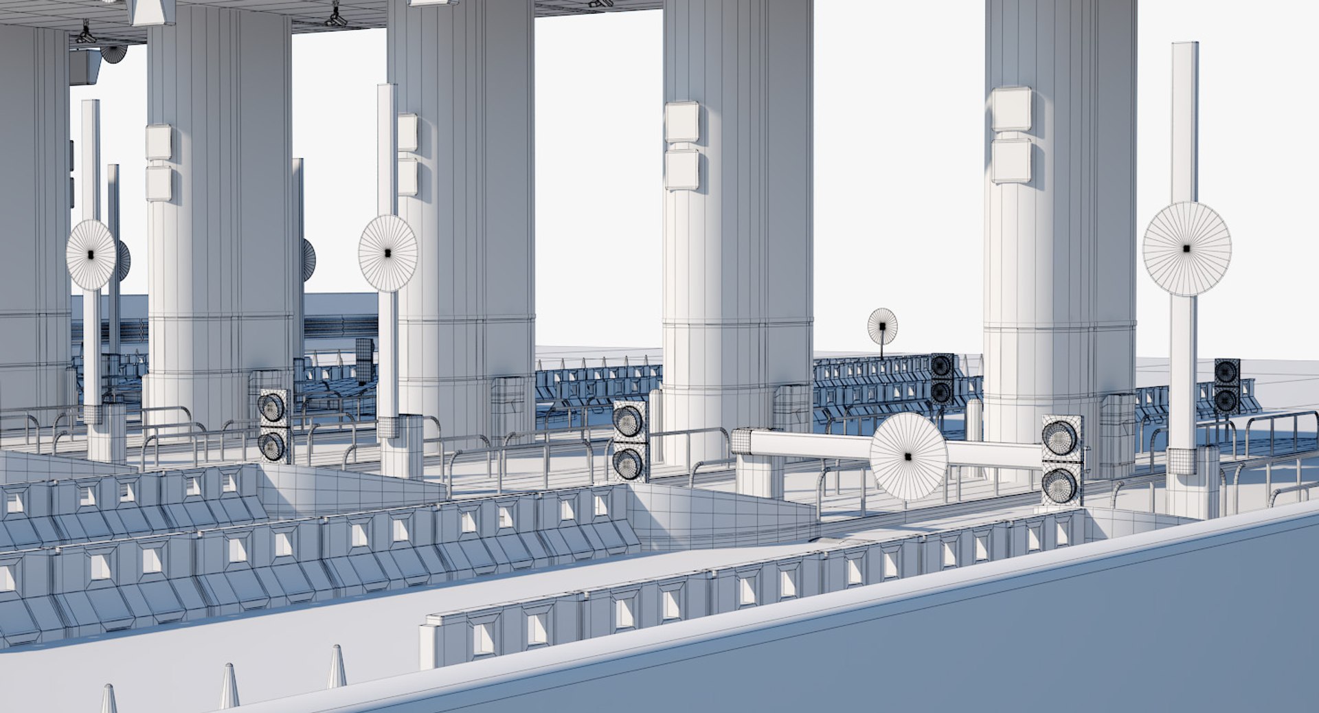 3D Model Highway Toll Gate - TurboSquid 1313348