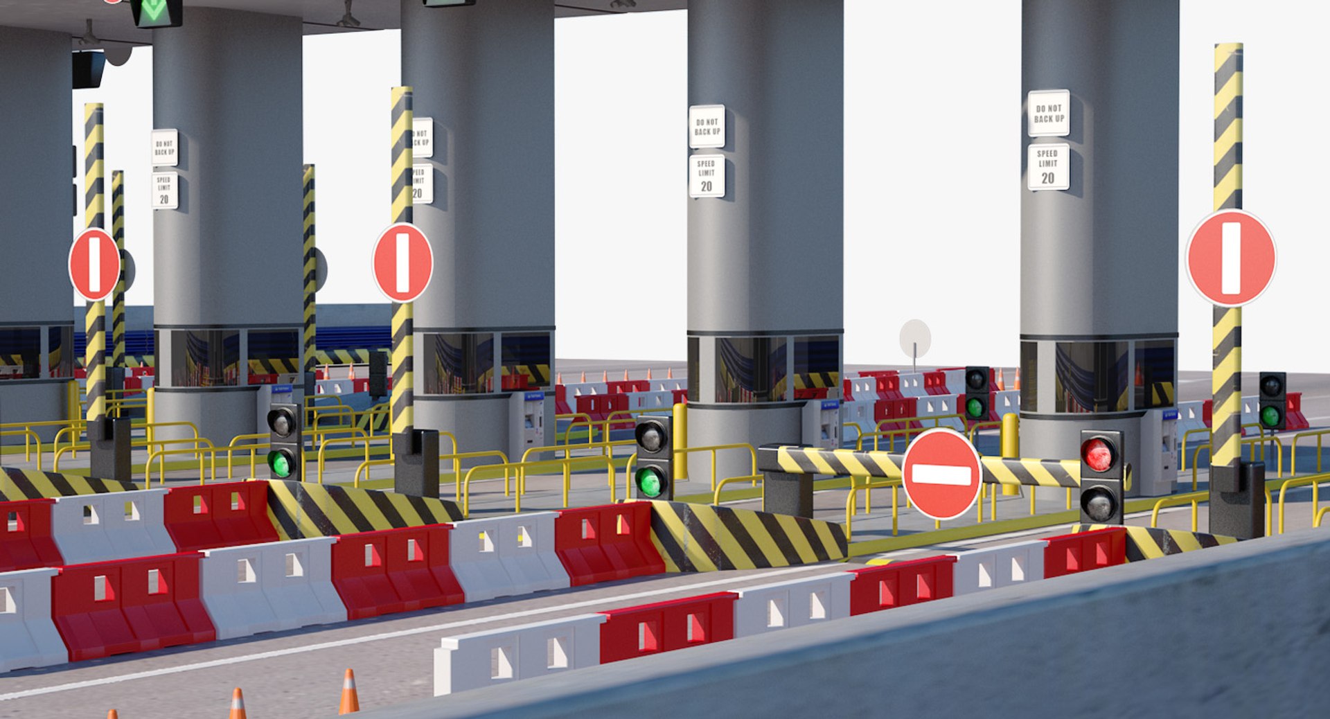 3D Model Highway Toll Gate - TurboSquid 1313348