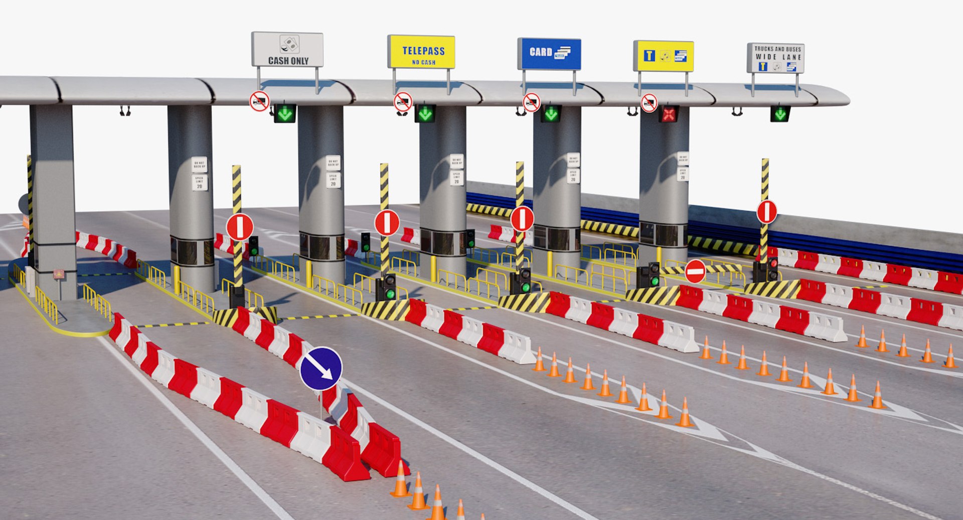 3D Model Highway Toll Gate - TurboSquid 1313348