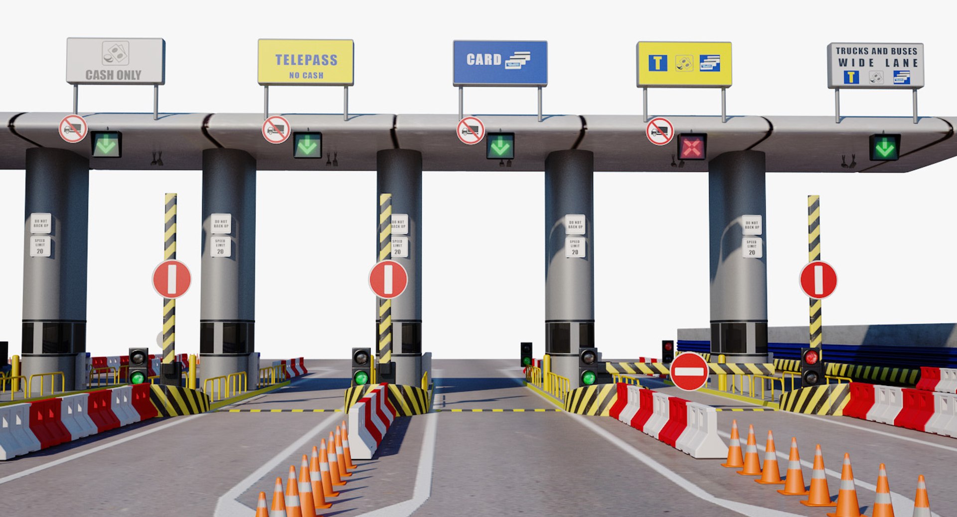 3D Model Highway Toll Gate - TurboSquid 1313348
