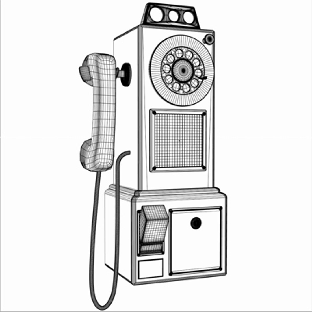 Vintage Payphone 3d Model