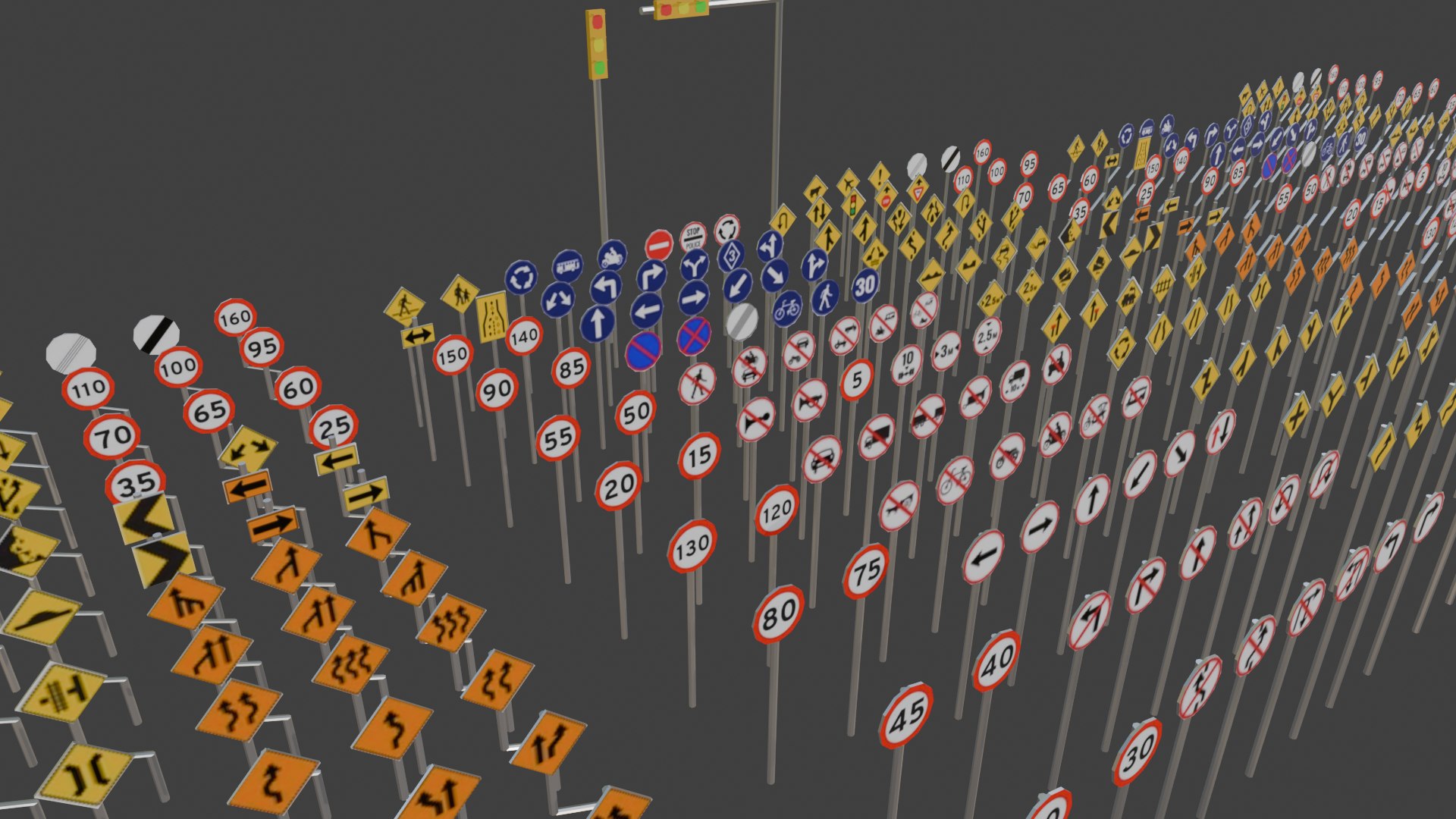 550 Road Signs Pack 3D Model - TurboSquid 2380460