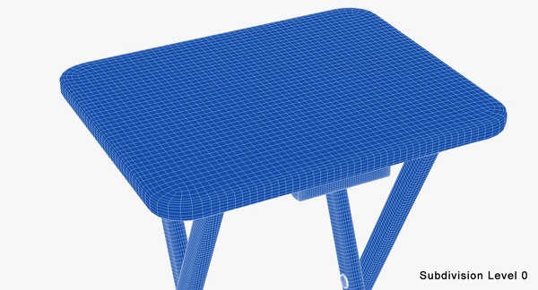 wood folding table 3d 3ds