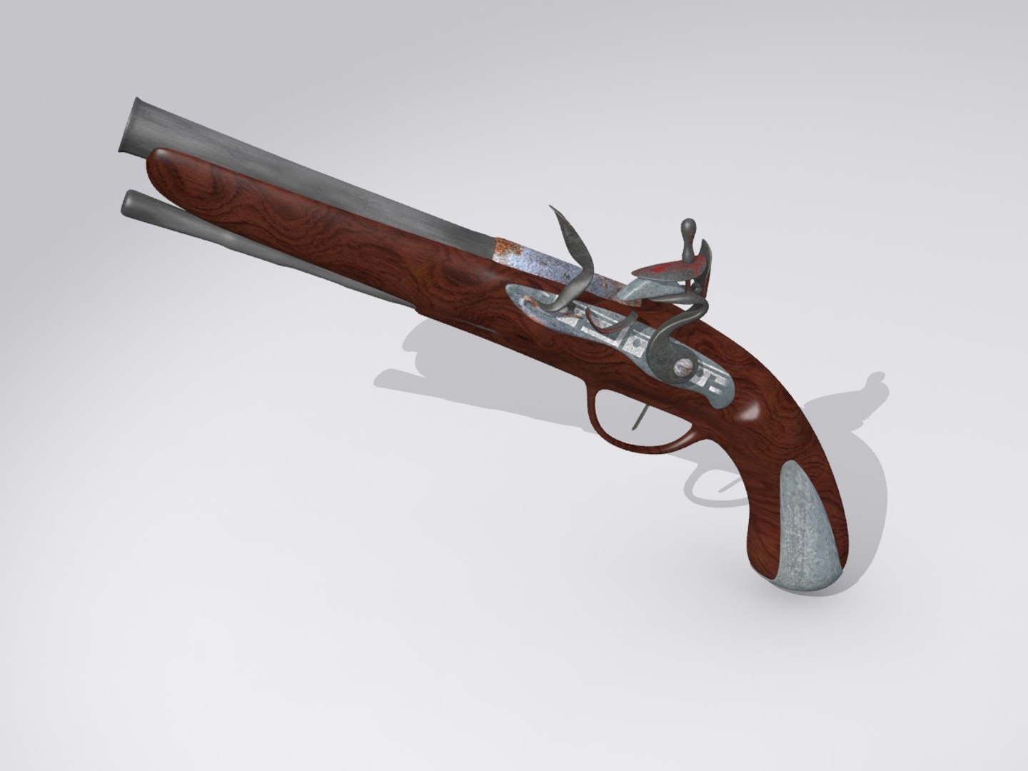 3d Model Old Gun Pistol