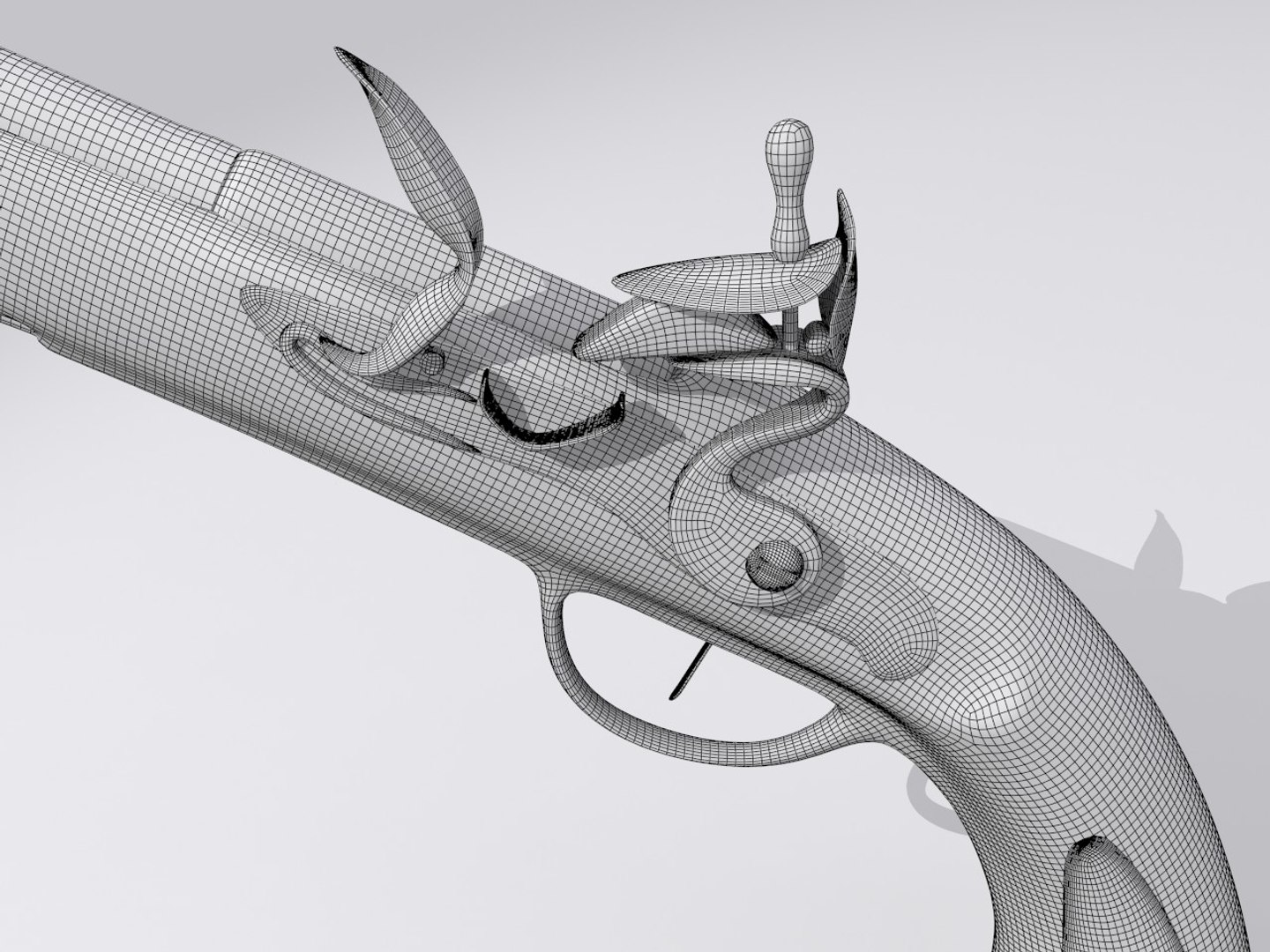 3d Model Old Gun Pistol